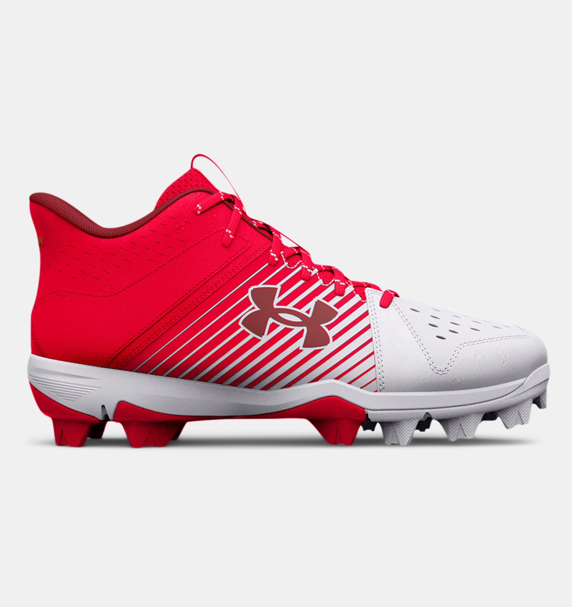Spikes Beisbol Softbol Under Armour Leadoff Rubber Mid Blanco Rojo ...