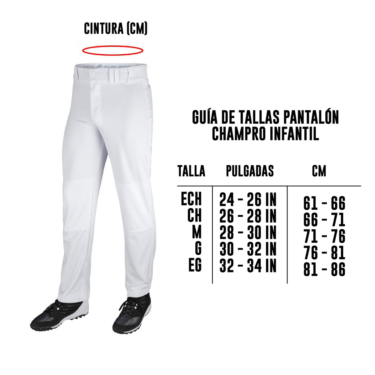 Pantalon Beisbol Softbol Champro MVP Triple Corona 2.0 Fondo Abierto B ...